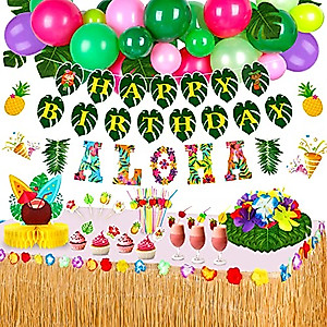GIFTINBOX Party Decoration Pack Hawaiian Beach Theme Party Favors, Birthday Party Favors