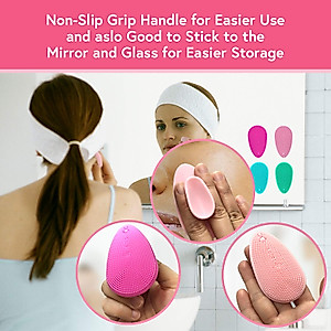MARY LAVENDER Silicone Face Scrubber Soft Facial Cleansing Brush Blackhead Srubber Cleanser Brush for Exfoliating Massage Face for All Skin Types(4 Pack)