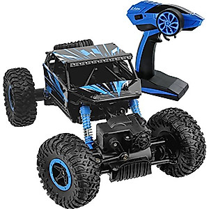 Click N' Play Remote Control Car 4WD Off Road Rock Crawler Vehicle 2.4 GHz, Blue