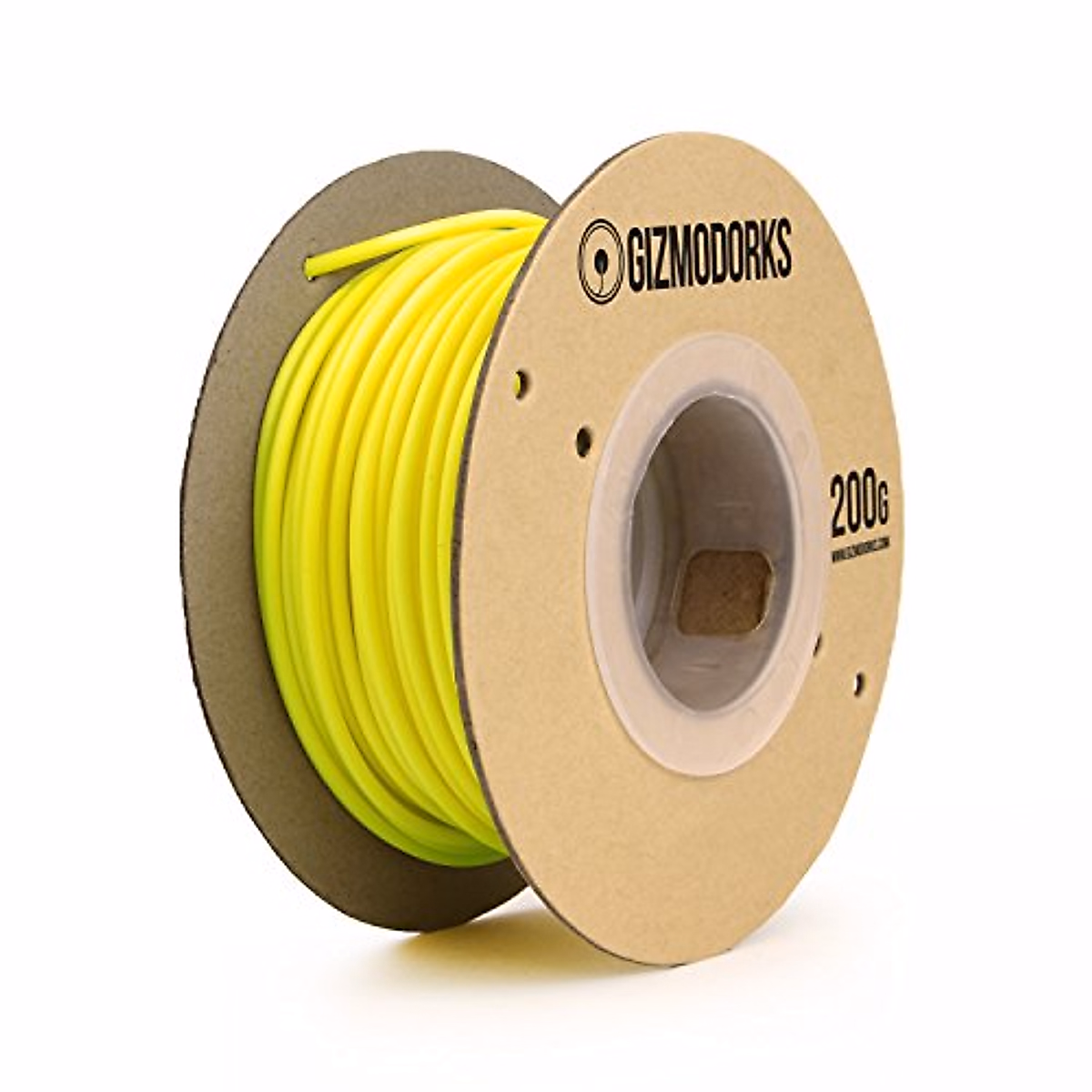 Gizmo Dorks ABS Filament 1.75mm 200g for 3D Printing, Black Light Reactive Fluorescent Yellow
