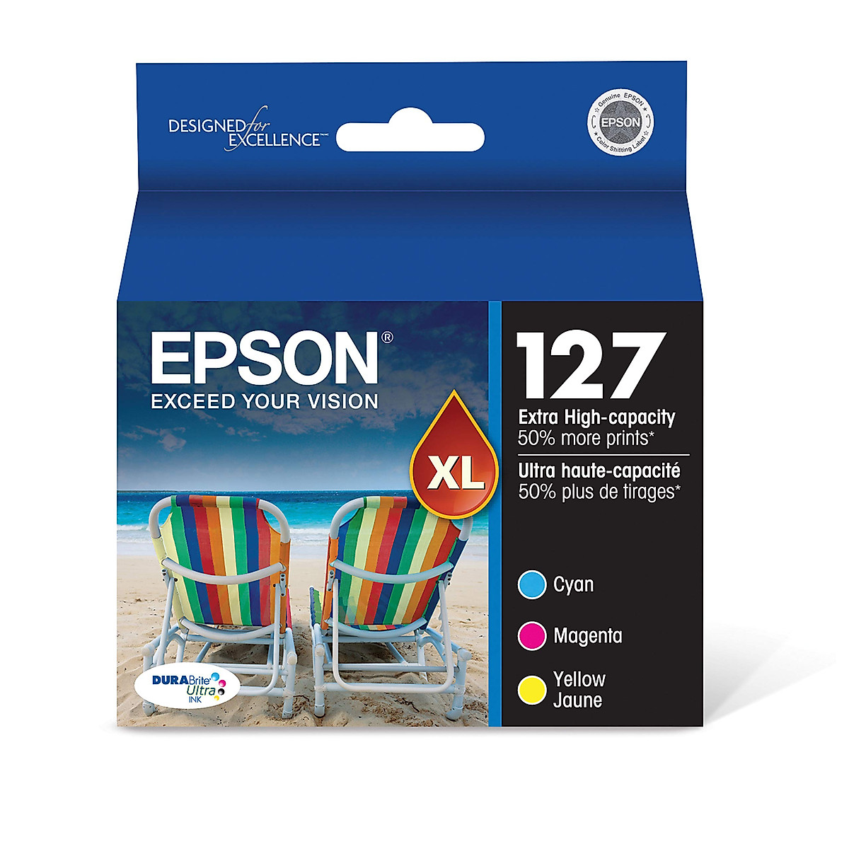 EPSON T127 DURABrite Ultra Ink Standard Capacity Color Combo Pack (T127520) for Select Epson Stylus and Workforce Printers