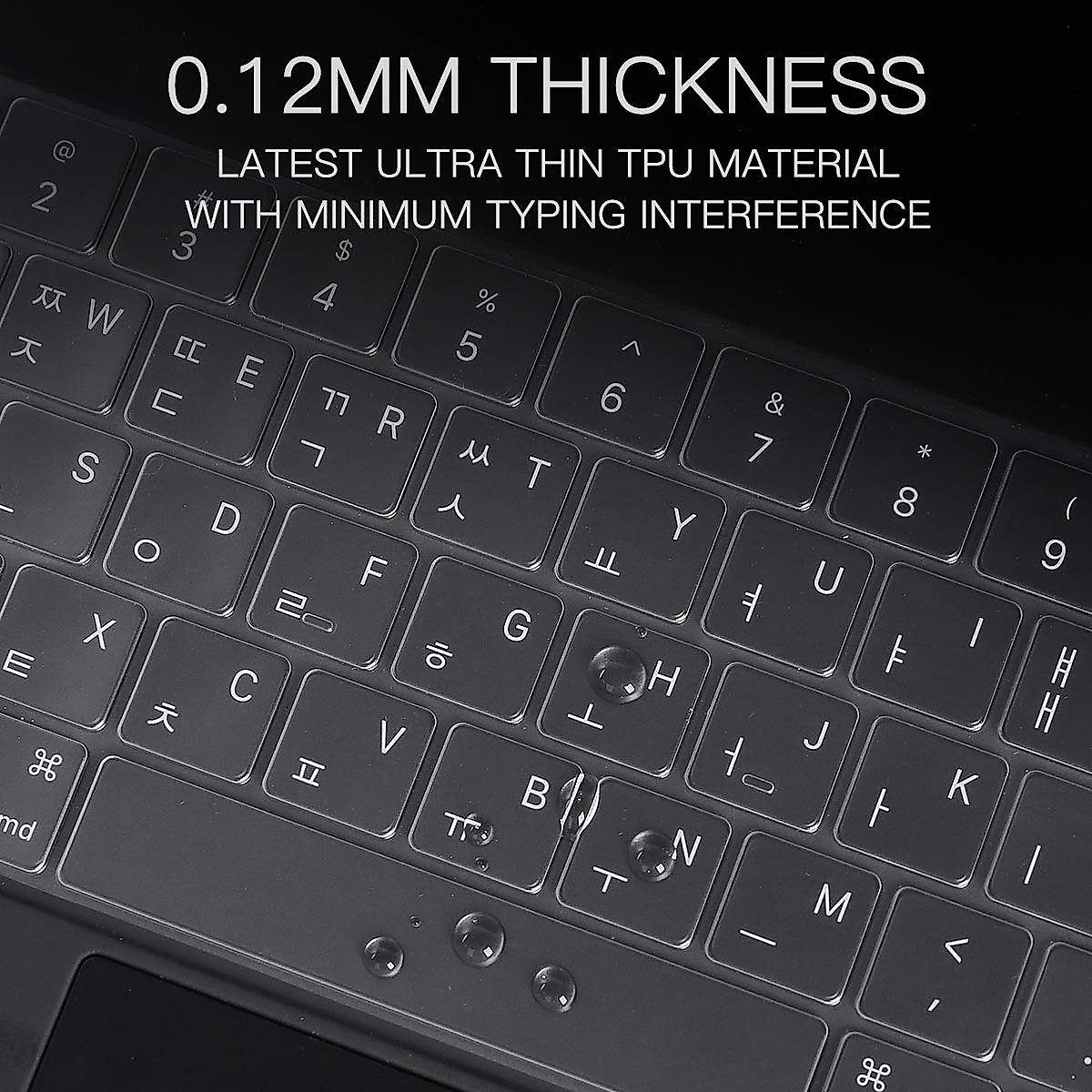 CaseBuy Ultra Thin Keyboard Cover for Apple iPad Air 13-inch (M2 2024) & M2 iPad Pro 12.9 inch 2022 2021 2020 Release with Magic Keyboard(6th 5th 4th Gen), iPad Pro 12.9 Accessories Protective Skin