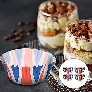 Homoyoyo British Flag 100pcs British Cake Cups Can Dining Table Paper Silicone Round Mold