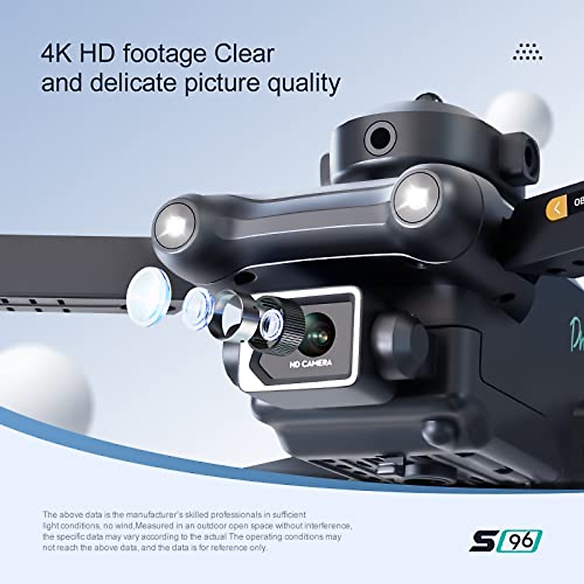 REHOBBKID Mini Drone for Kids with 4K Dual Camera, S96 Foldable WiFi FPV Live Video Drones for Adults Beginners,Altitude Hold, Headless Mode,One Key Start/Landing,Gesture Control RC Quadcopter with Battery, 3D Flips, APP Control,Toys Gifts for Boys Girls