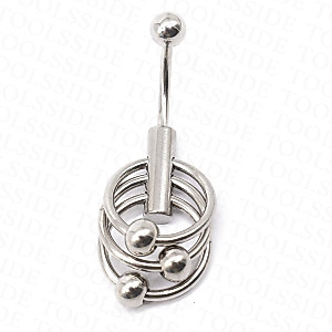 TOOLSSIDE Industrial Piercing Jewelry - Vch Jewelry Vertical Hood 14g Septum Ring Stainless Steel Curved Barbell for Genital Piercing
