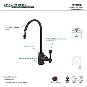 Kingston Brass Gourmetier KS7195BL Vintage Single Handle Water Filtration Faucet, Oil Rubbed Bronze
