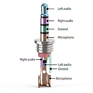 Ancable Replacement 4-Pack TRRS Male Plug 4 Pole 1/8" 3.5mm Solder Type DIY Audio Cable Connector for Repair Headphones Headset