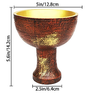 DOERDO Indiana Jones Holy Cup Religion Ornament Halloween Gathering Prop Gifts, The Last Crusade Cup of Christ Chalice Sacrifice Tool, Retro color