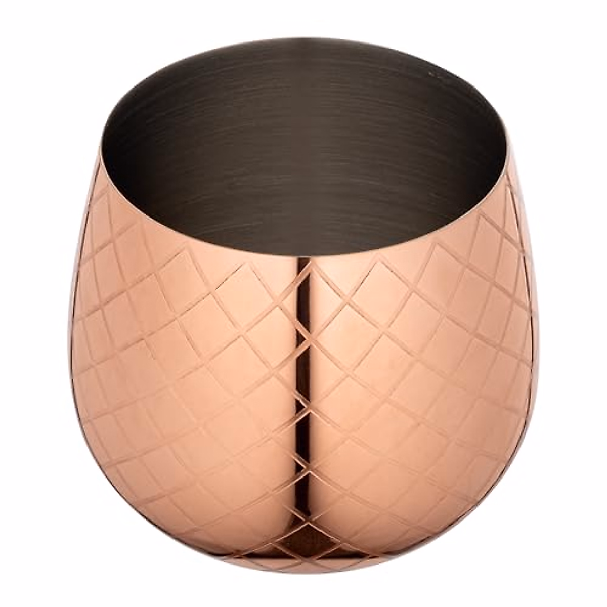 Restaurantware 24-OZ Pineapple Drink Tumbler: Perfect for Bars Restaurants and Catered Events - Copper Drink Cup with Silver Stainless Steel Interior Lining and Straw Slot - 1-CT