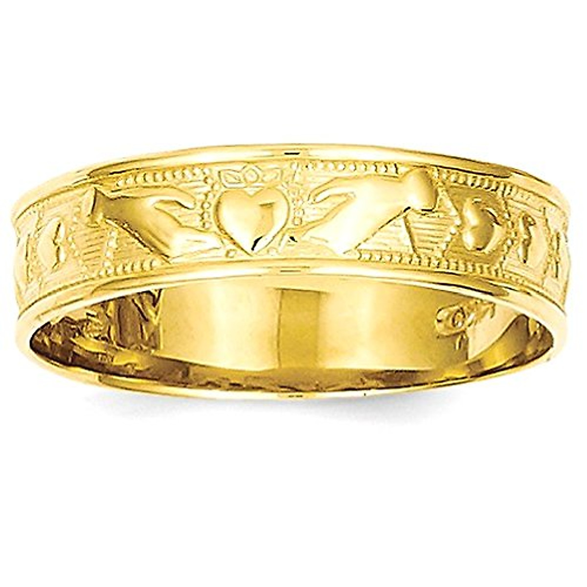 14k Yellow Gold Claddagh Ring Celtic Fine Jewelry For Women Gifts For Her