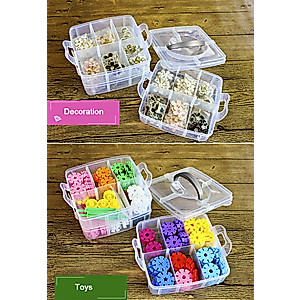 Clear Adjustable Jewelry Bead Sewing Organizer Box Storage Transparent Container Case (18 Compartments)