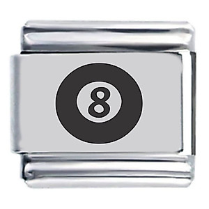 Eight Ball Laser Italian Charm