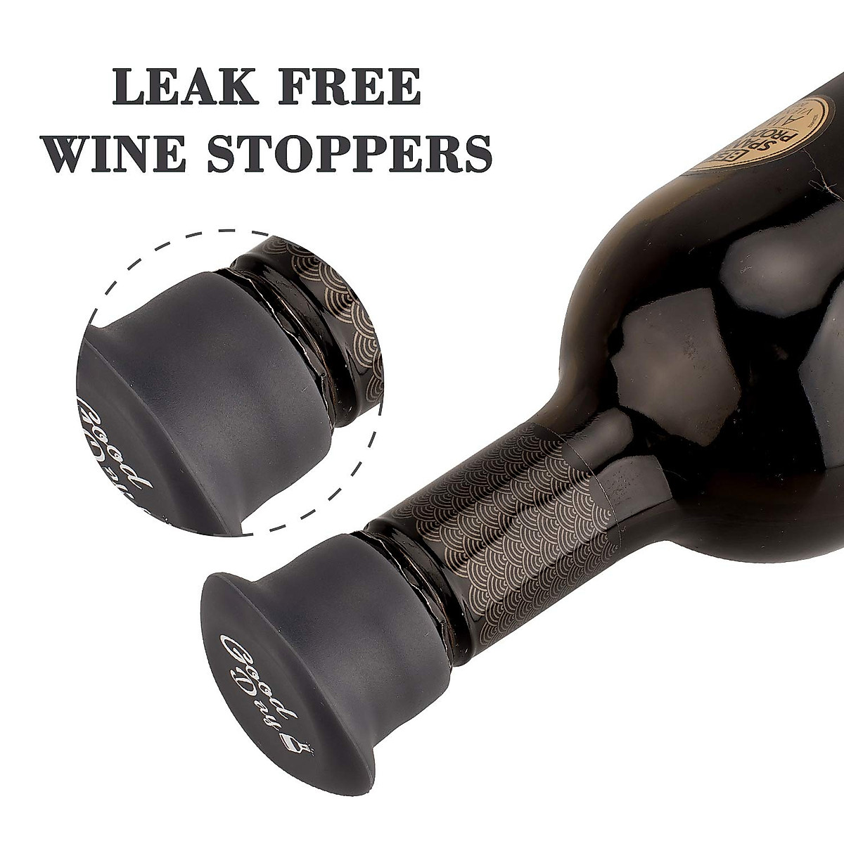 Whaline 8 Pack Funny Silicone Wine Stoppers, Reusable Wine Accessories and Wine Gifts with a Funny Saying for Wine Beer Bottles