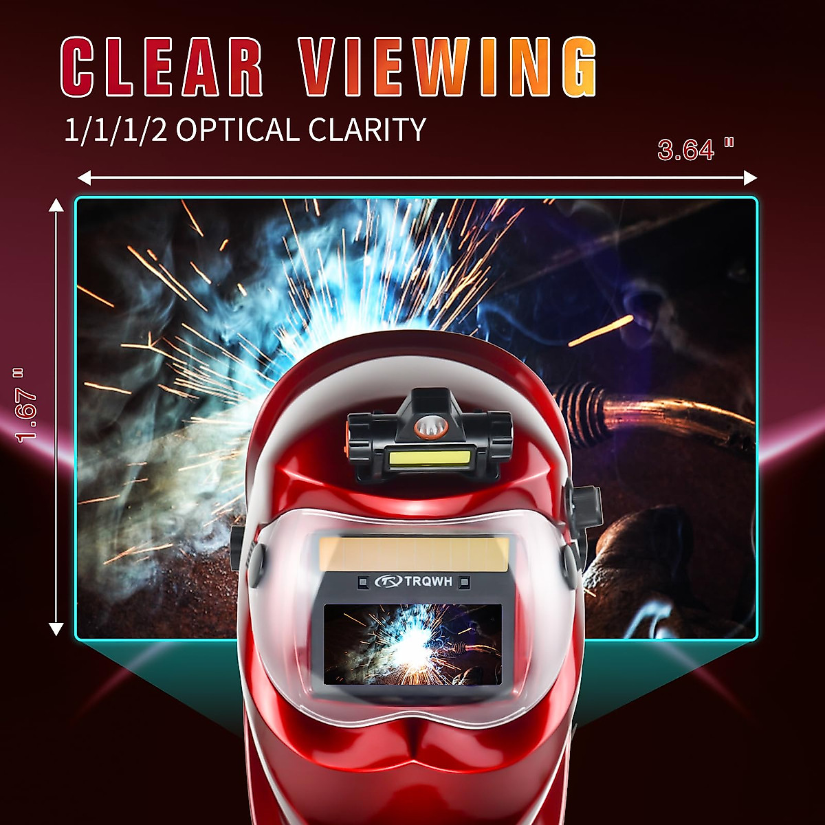 TRQWH Auto Darkening Welding Helmet with Light Solar Powered True Color Welding Hood 2 Arc Sensor Wide Shade 9-13 Welding Mask with Extra Grinding Mode Weld Helmet (KTS-KP03)