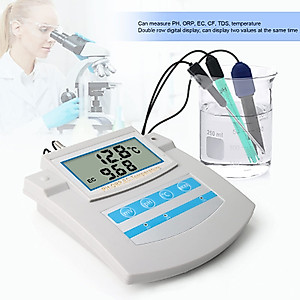 Water Quality Monitor, LCD Display, with High Precise PH, Temperature and EC Probe, 0°C to 50°C Auto Compensate Temperature, 6 in 1 PH ORP EC CF TDS Temperature Tester(USA)