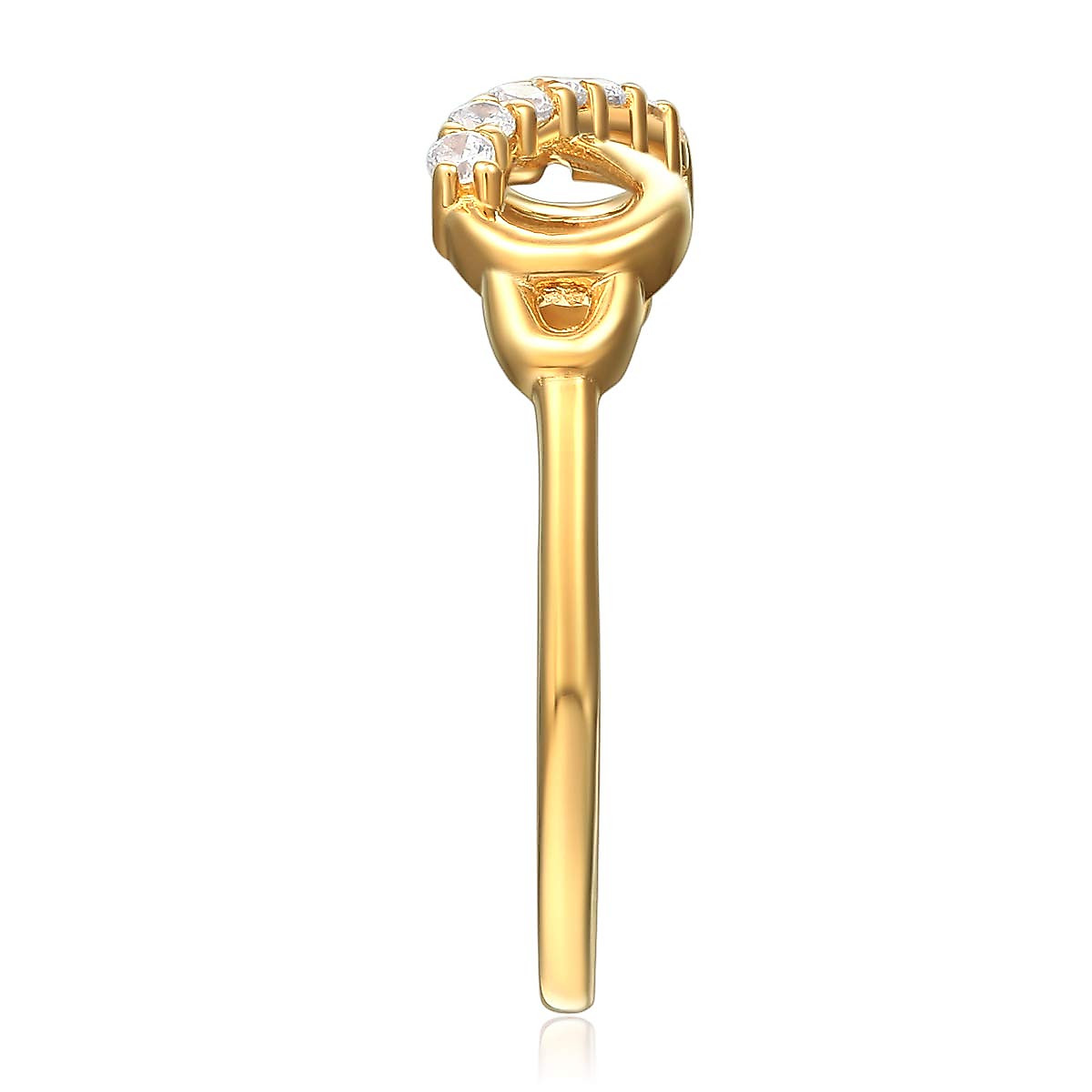 TWJC Wedding Collection 14k Yellow Gold SOLID Infinity Ring - Size 7.5