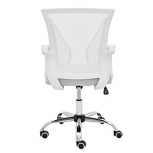 Modern Home Zuna Mid-Back Office Task Chair - Ergonomic Back Supporting Mesh Back Desk Chair (White/White)