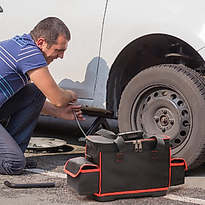 Air Compressor Bag, Compatible with Milwaukee M18 Inflator 2848-20, Air Pump and Battery Charger Carrying Box for Milwaukee, Holds 18V 3.0/4.0/5.0/6.0/6.5/7.0/8.0/9.0 Ah Battery, Black, Bag Only