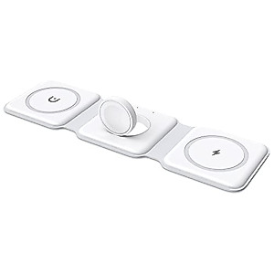 3 in 1 Foldable Wireless Charger, Ankilo Magnetic Fast Wireless Charging Pad, Compatible with iPhone 14/Pro/Max/Plus/13/12, Apple Watch, AirPods Pro(Adapter not Included)