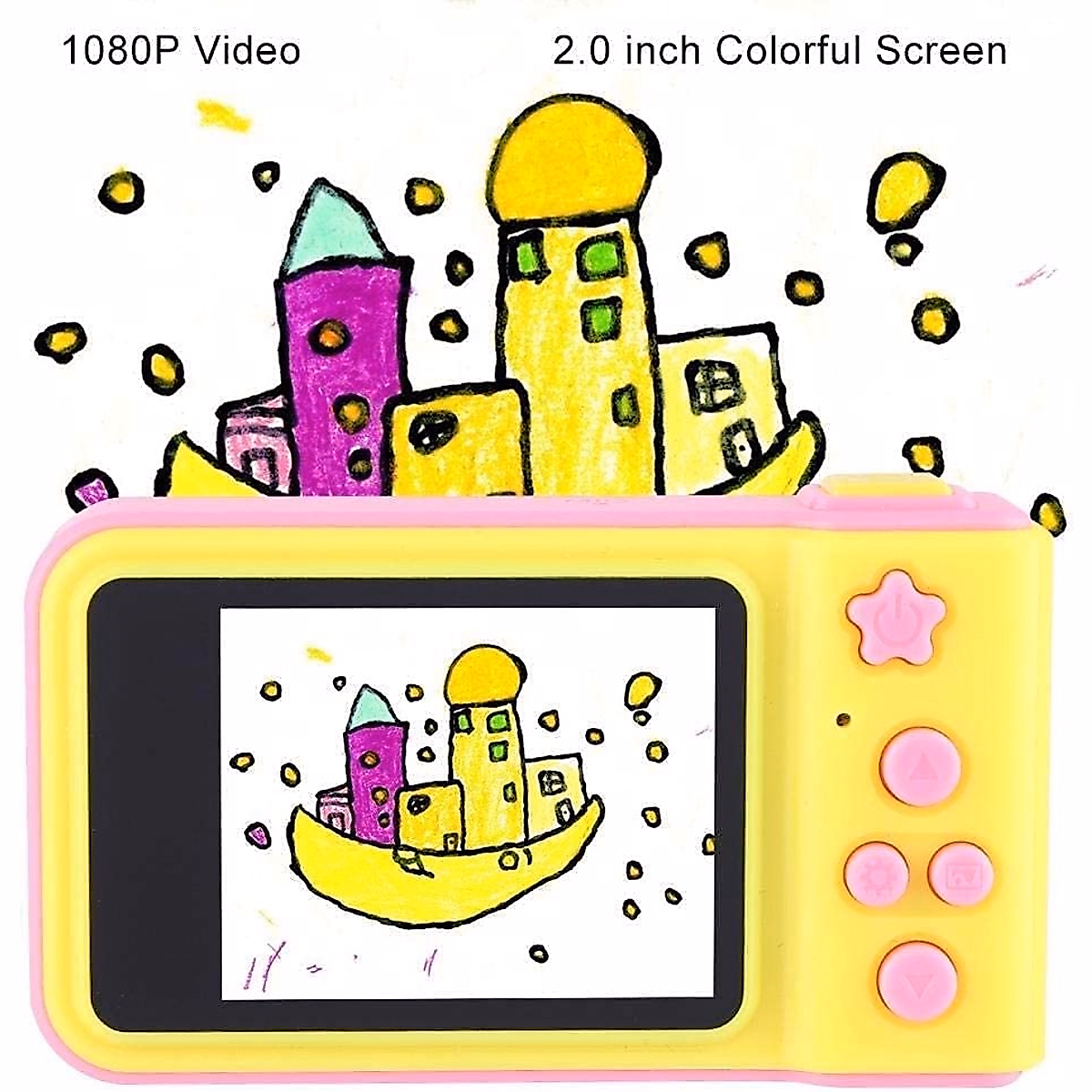 Digital Cameras for Photography Kids Camera 2.0 Inch Mini Rechargeable Child Digital Camera Toys for Children with 400MA Battery, for 2-8 Year Old Boys Girls