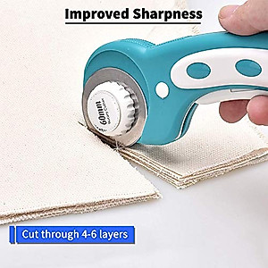 60MM Rotary Cutter Blades, Sopito 10PCS Premium Spare Replacement Cutting Blades with Sharpness, Great for Heavy Duty Use, Quilting, Patchwork, Crafts and Sewing