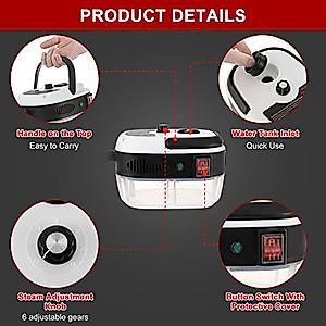 Pressure Steam Cleaner, 2500W Handheld High Temp Portable Steamer Cleaning Machine with 3 Brush Heads, for Home Use Grout Tile Car Detailing Kitchen Bathroom