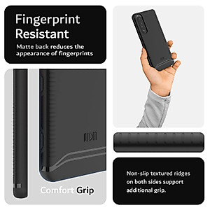 TUDIA DualShield Designed for Sony Xperia 1 III Case (2021), [Merge] Shockproof Tough Dual Layer Hard PC Soft TPU Slim Protective Case - Matte Black