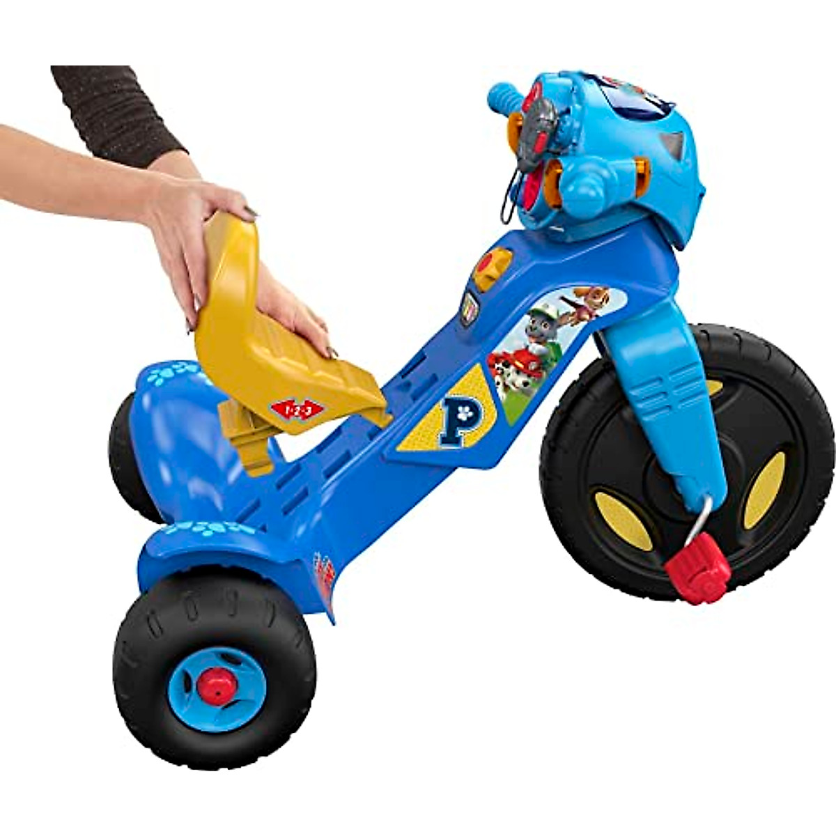Fisher-Price PAW Patrol Toddler Tricycle Lights & Sounds Trike Toy Bike with Handlebar Grips & Storage for Preschool Kids Ages 2+ Years