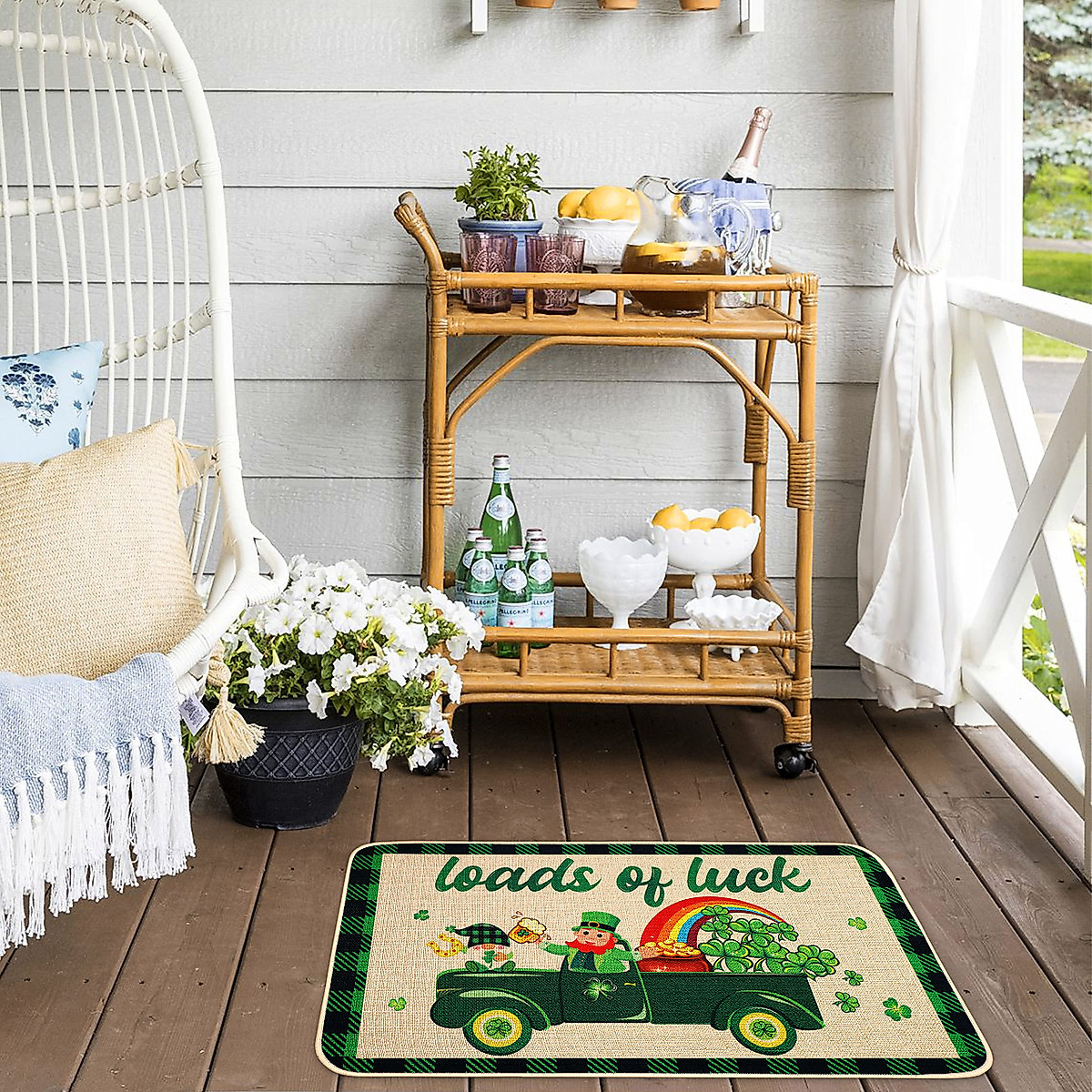Tieshankao St Patricks Day Gnome Doormat Decorations-Shamrock Leprechaun Lucky Door mat Rug Irish Saint Patty's Decor for The Home Bathroom