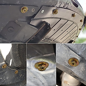 URMECCH 20x Body Bolts M6-1.0 x 20mm Long - 10mm Hex - 17mm Washer - 20x U-Nuts Clips Engine Under Cover Undertray Splash Shield Guard Bumper Fender Liner Push Retainer Fastener, Yellow Zinc Finish