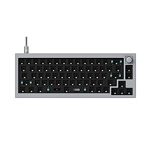 Keychron Q2 Wired Custom Mechanical Keyboard Barebone Knob Version, QMK/VIA Programmable Macro, Compatible with Mac Windows Linux, Hot-Swappable 65% Layout, Double-Gasket DIY Kit - Grey