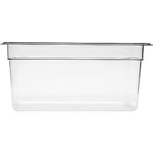 Carlisle FoodService Products Storplus Permalabel Food Storage Container Food Pan with Integrated Label for Kitchen and Restaurant, Polycarbonate, 1/3 Size 6 Inches Deep, Clear - (Pack of 6)