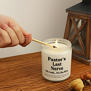 Craftique Funny Pastor Appreciation Gifts, Pastor Gifts for Men Women- Handmade Scented Candle- Birthday Retirement Ordination Christmas Gifts for Pastor, Gift for Pastor Appreciation Day, 7oz