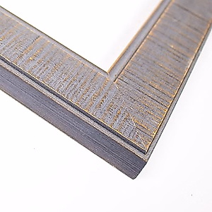 25x5 Frame Grey Solid Wood Picture Frame Width 1.625 Inches | Interior Frame Depth 0.5 Inches | Gladys Distressed Photo Frame Complete with UV Acrylic, Foam Board Backing & Hanging Hardware