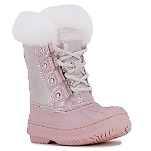 LONDON FOG Girls Toddler Endfield Cold Weather Warm Lined Snow Boot blush 8
