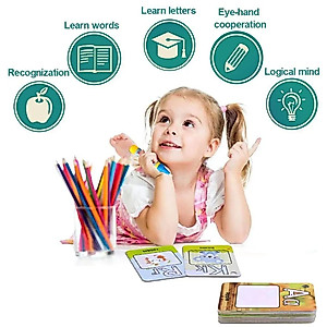 Little Bado Children Early Education Drawing Cards for Kids Water Painting Magic Doodle Card 26 Letters A-Z Alphabet with Magic Pen Best Learning Toy Gift for Toddlers Travel