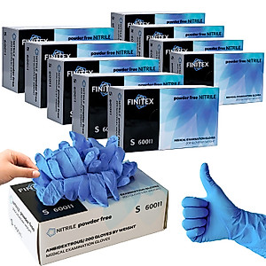 FINITEX Nitrile Disposable Medical Exam Gloves Blue 2000 PCS (Small)