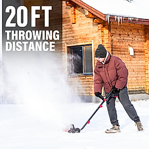 MZK Cordless Snow Shovel, 20V 12-Inch Battery Powered Snow Thrower, Battery Snow Blower with Directional Plate & Adjustable Front Handle(4.0Ah Li-ion Battery & Fast Charger Included)
