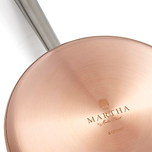 Martha by Martha Stewart 3-Quart Stainless Steel Low Saucepan w/Lid - Copper Exterior/Satin Interior