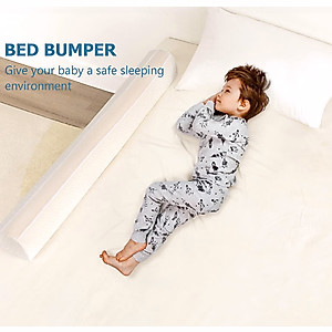 UBBCARE 66 Inches Extra Long Bed Rail, Memory Foam Rail Guard, Designed with Non-Slip Dot and 2 Strips, Washable Cover, Bed Rail for Baby, Toddlers, Kids, Fit for Twin, Full, Queen Size Bed