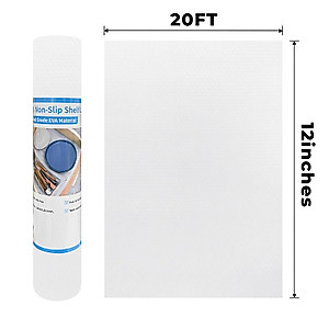 Kitchen Shelf Liner Non-Slip Cabinet Liner 12 in x 20 FT Washable Refrigerator Liners Oil-Proof Drawer Liners for Kitchen Dining Transparent