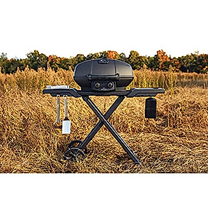 Napoleon PHANTOM TravelQ Portable PRO Propane Gas Grill - PRO285X-PHM - with Scissor Cart, Matte Black, Travel BBQ,