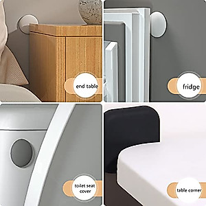 RIIPOO Door Stoppers Wall Protector Square, Door Knob Guard Wall Shield, Self-Adhesive Door Handle Stopper Bumper for Wall, White, 4PCS