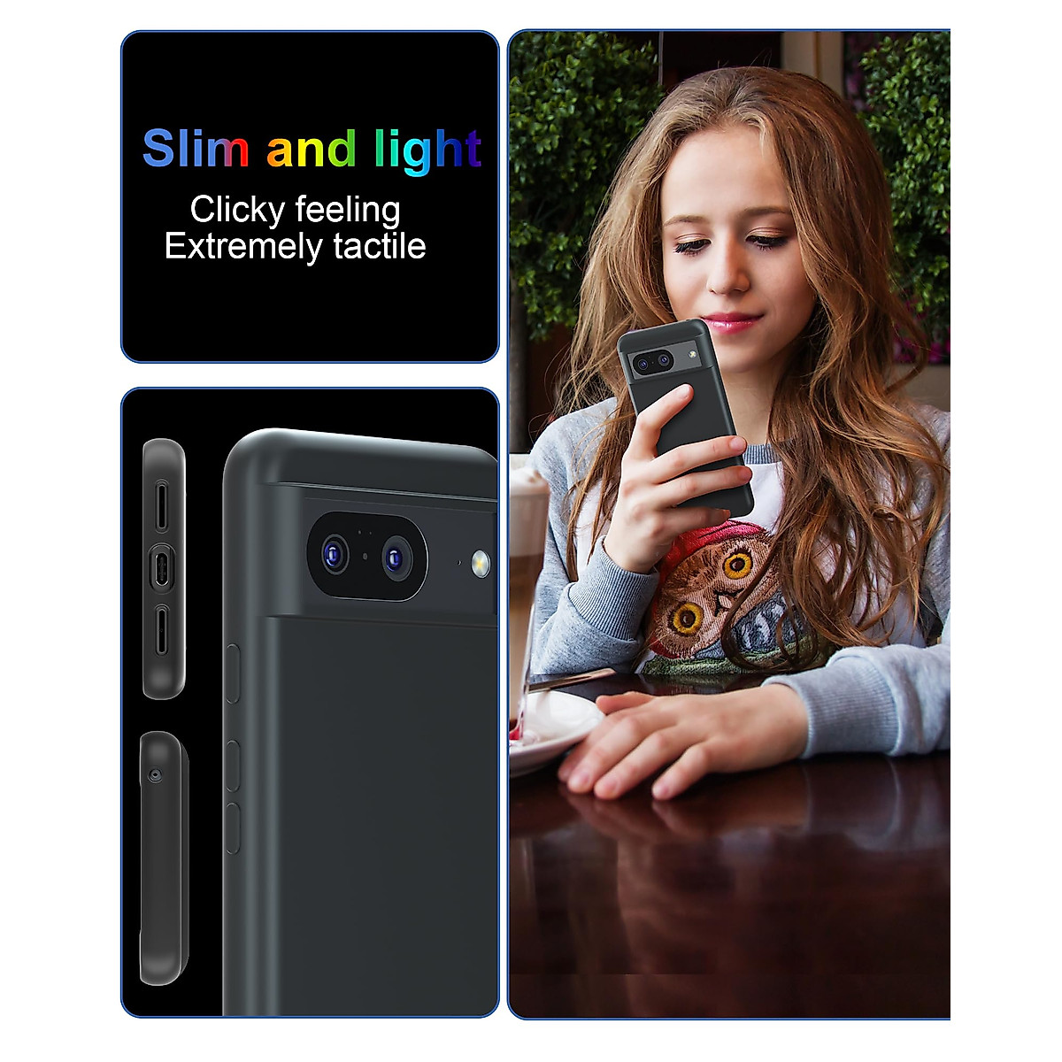 Foluu Silicone Case for Google Pixel 8, Pixel 8 Liquid Gel Rubber Bumper Case with Soft Microfiber Lining Cushion Slim Hard Shell Shockproof Protective Cover for Google Pixel 8 2023 (Black)