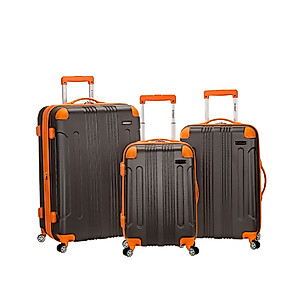 Rockland London Hardside Spinner Wheel Luggage, Charcoal, 3-Piece Set (20/24/28)