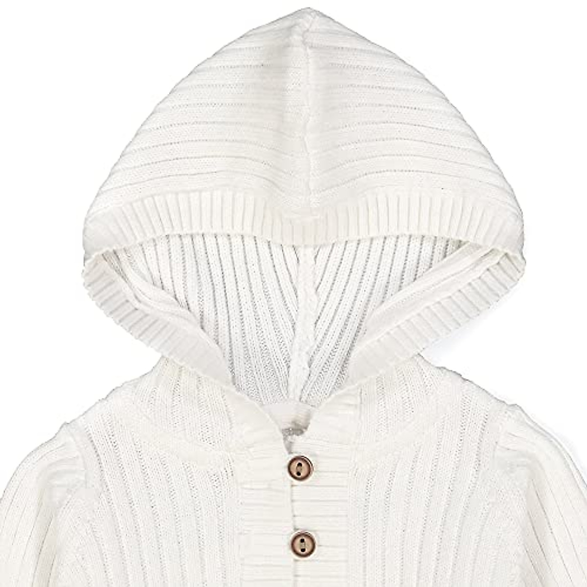 Hope & Henry Layette Baby Long Sleeve Hooded Henley Sweater Romper