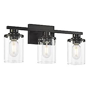 RyaHQ Bathroom Light Fixtures Over Mirror Bathroom Vanity Light Fixture 3 Light Vanity Lights for Bathroom Vanity Lighting Fixtures Wall Sconce Wall Lamp Wall Light Fixtures Black