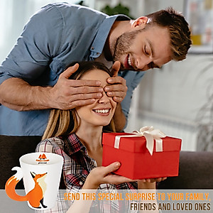 FRYSEFDFV Cute Cartoon Animal Shape Fox Porcelain Coffee Mugs Gifts For Women & Men, 12oz Funny White Ceramic Cups for Latte, Hot Tea, Cappuccino, Mocha, Cocoa