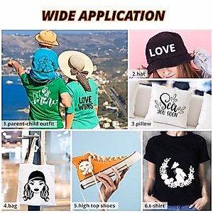 HTVRONT White HTV Heat Transfer Vinyl Rolls -12''x150ft Iron on Vinyl for T Shirts- White HTV Vinyl for Cricut & Cameo-HTV Vinyl Rolls Easy to Cut & Weed & Transfer (White)