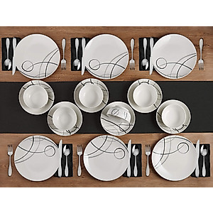 Studio Nova Porcelain 18-Piece Dinnerware Set, Service For 6, Circles